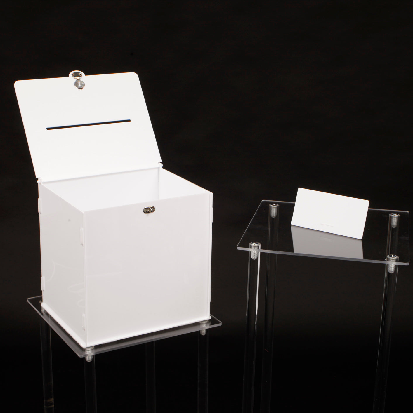 Shop Wishing Wells - White Acrylic Card Box | Luna Wedding & Event Supplies