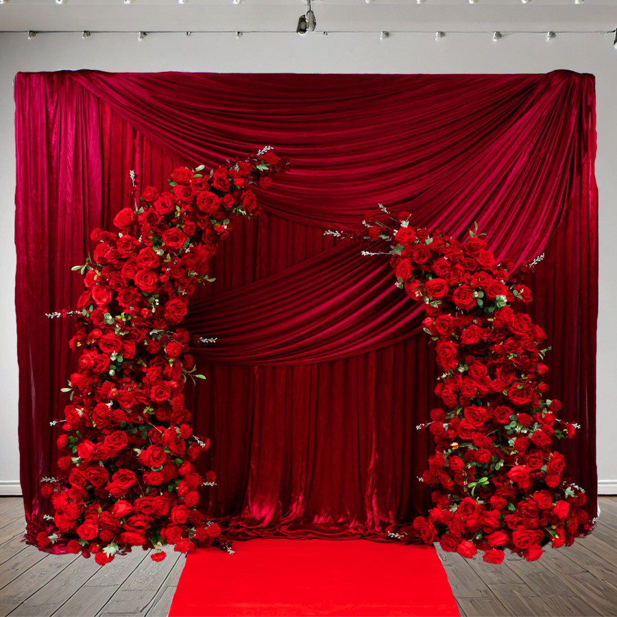 Freestanding Crescent Arch 2 Piece Flower Frame COMBO - Red – Luna ...