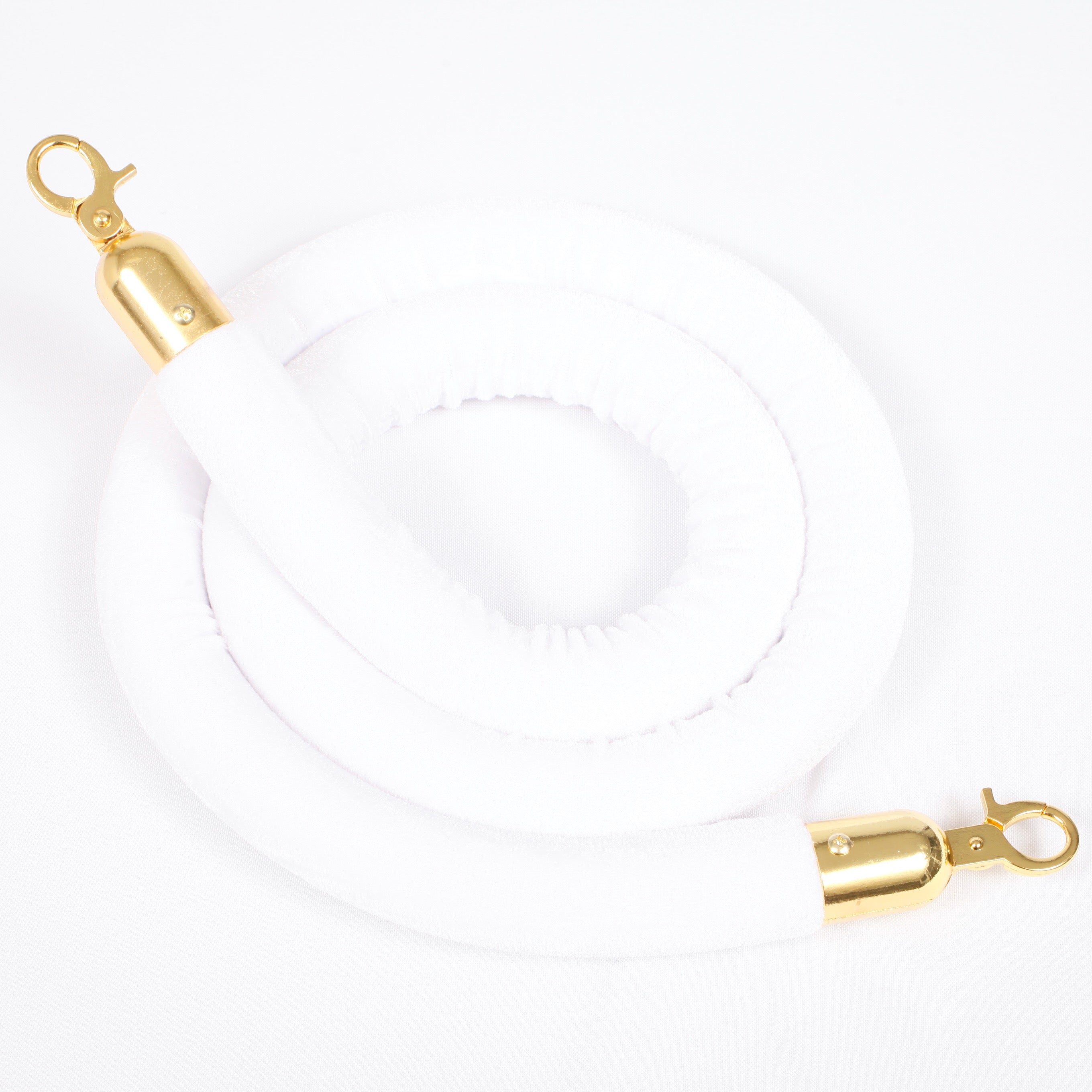 Bollard Velvet Rope - White (Gold Clips) – Luna Wedding & Event Supplies