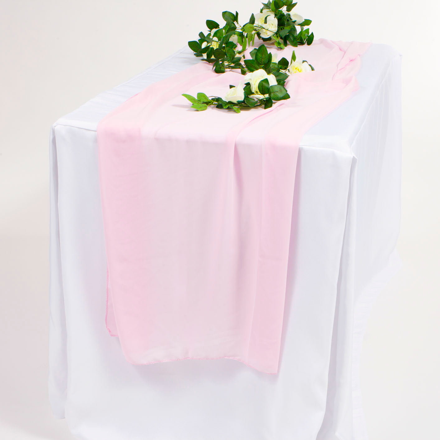Shop Chiffon Table Runners (Light Pink) | Luna Wedding & Event Supplies