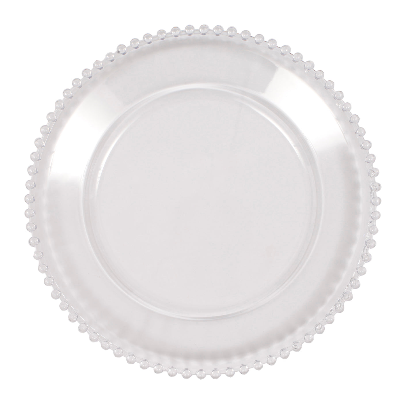 12 Piece Clear Beaded Charger Plate Set - Clear | Luna Wedding & Event ...