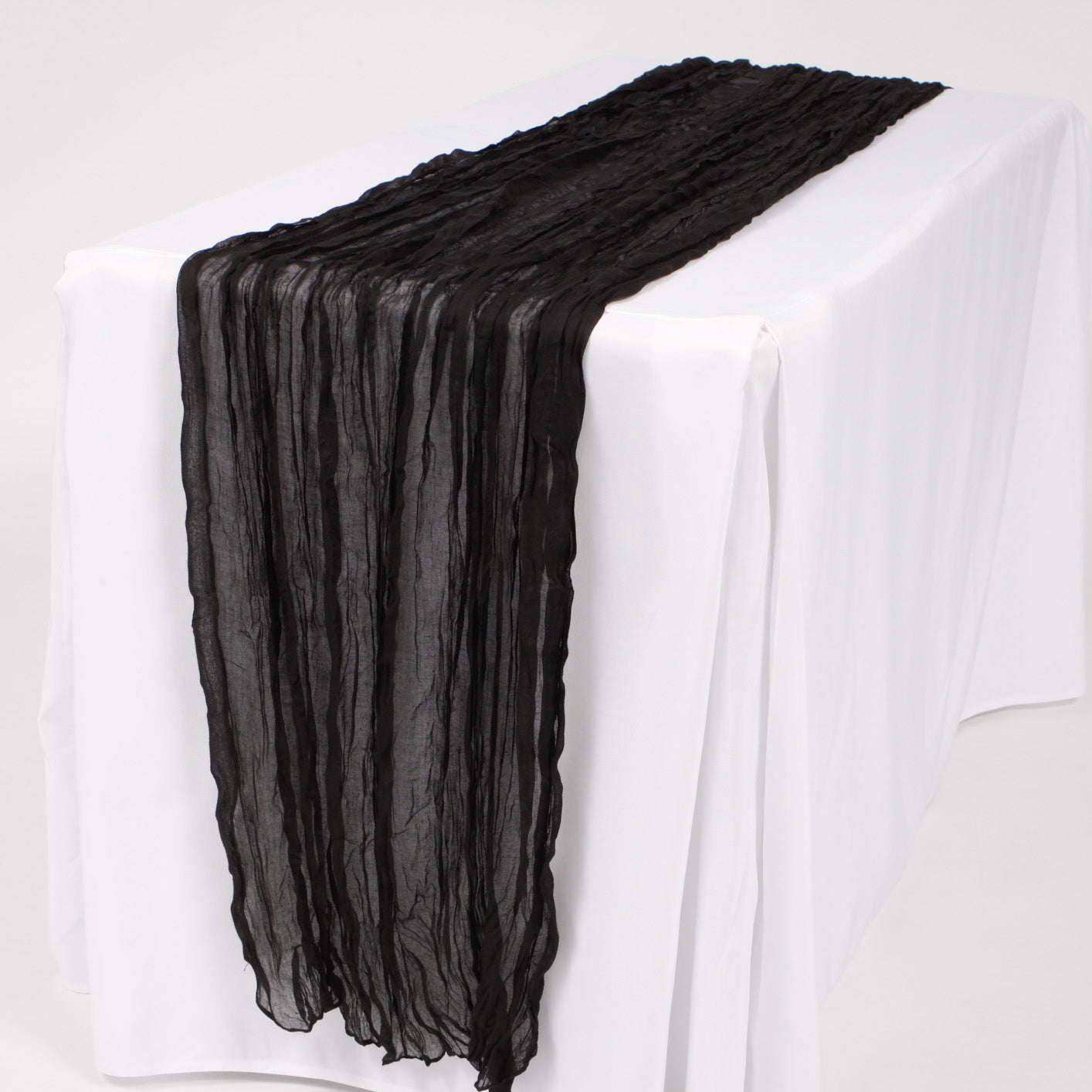 Shop Cheesecloth Table Runners (Black) | Luna Wedding & Event Supplies