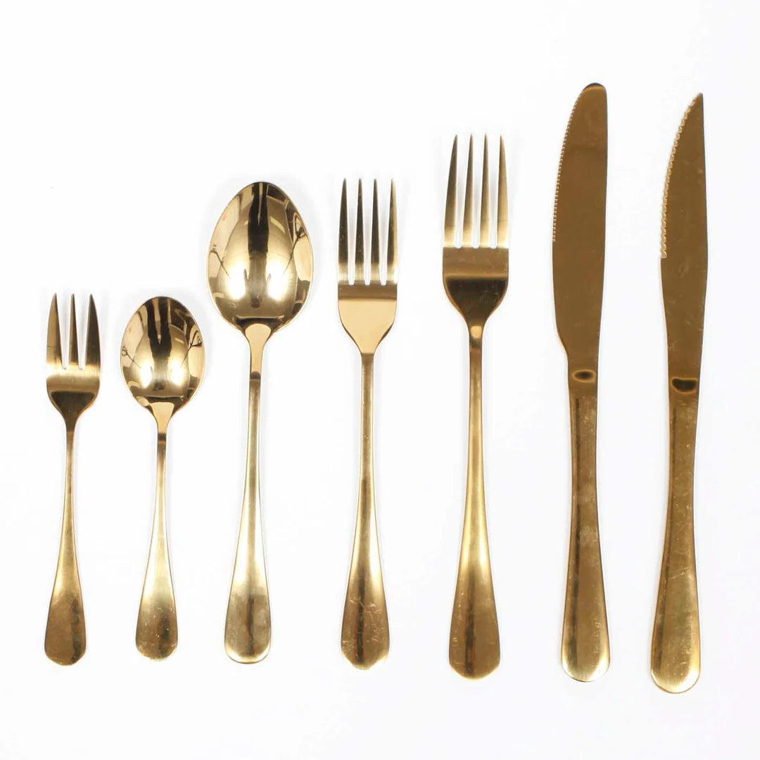 Cutlery Set - Gold (7pc) – Luna Wedding & Event Supplies