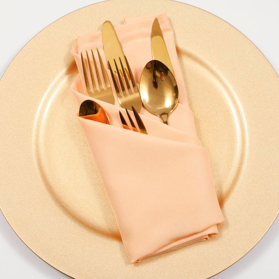 Shop Cloth Napkins (Peach) - Linen Napkins | Luna Wedding & Event Supplies