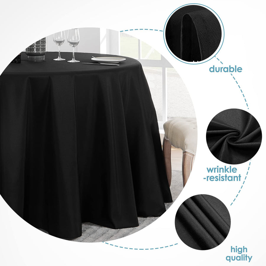 Shop Black Round Tablecloth (220cm) | Luna Wedding & Event Supplies