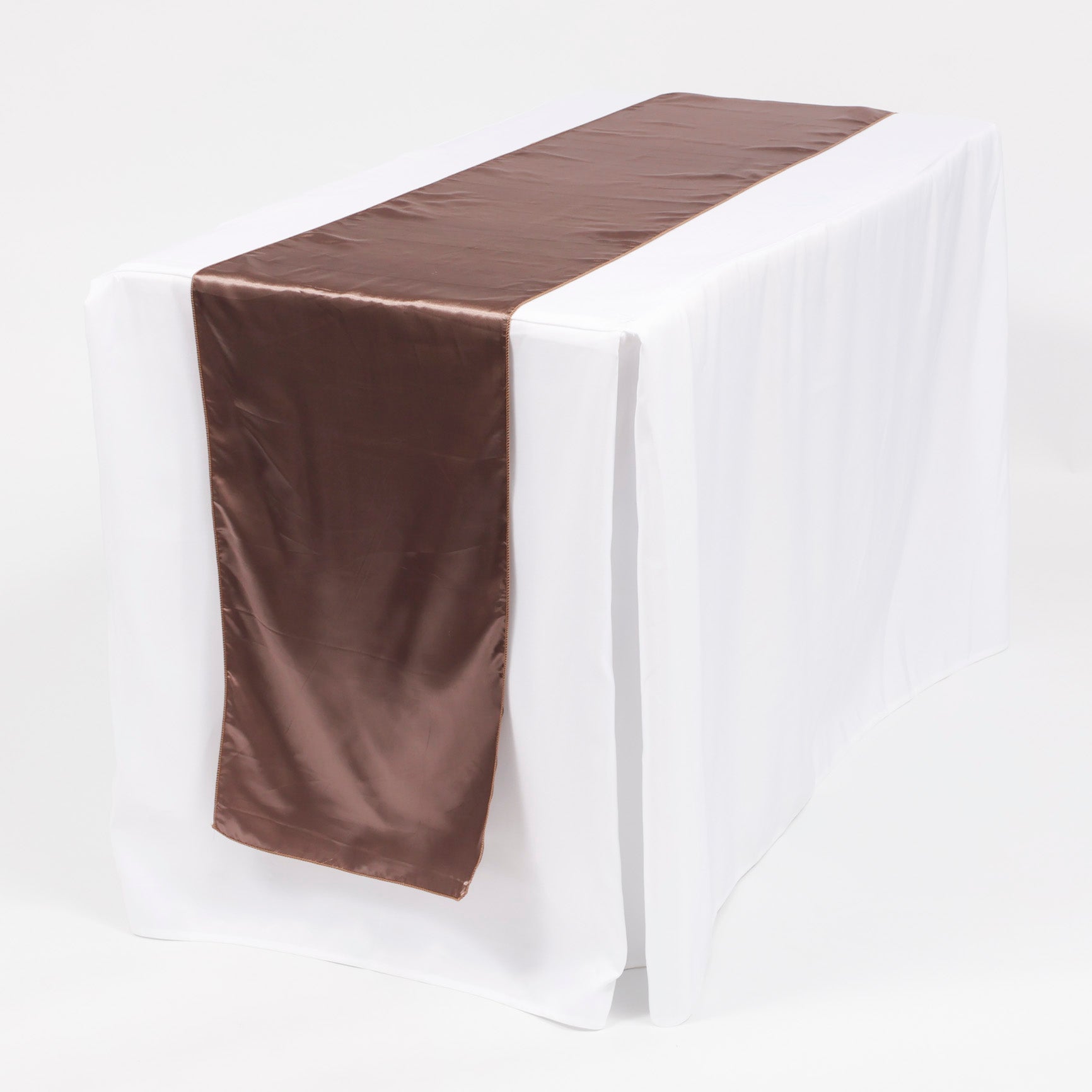 Shop Satin Table Runners (Mocha) - Table Runners | Luna Wedding & Event ...