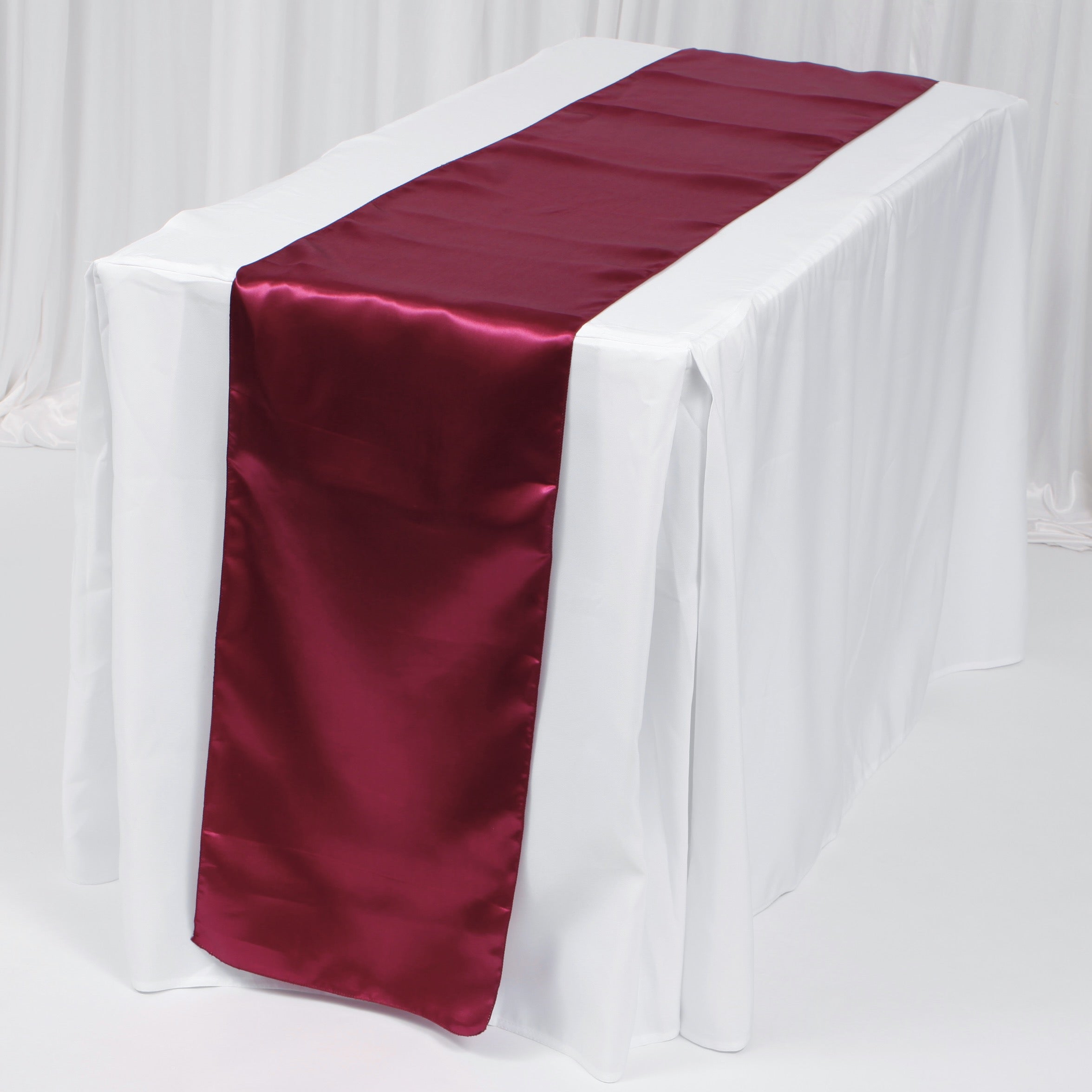 Shop Satin Table Runners Burgundy Luna Wedding Event Supplies