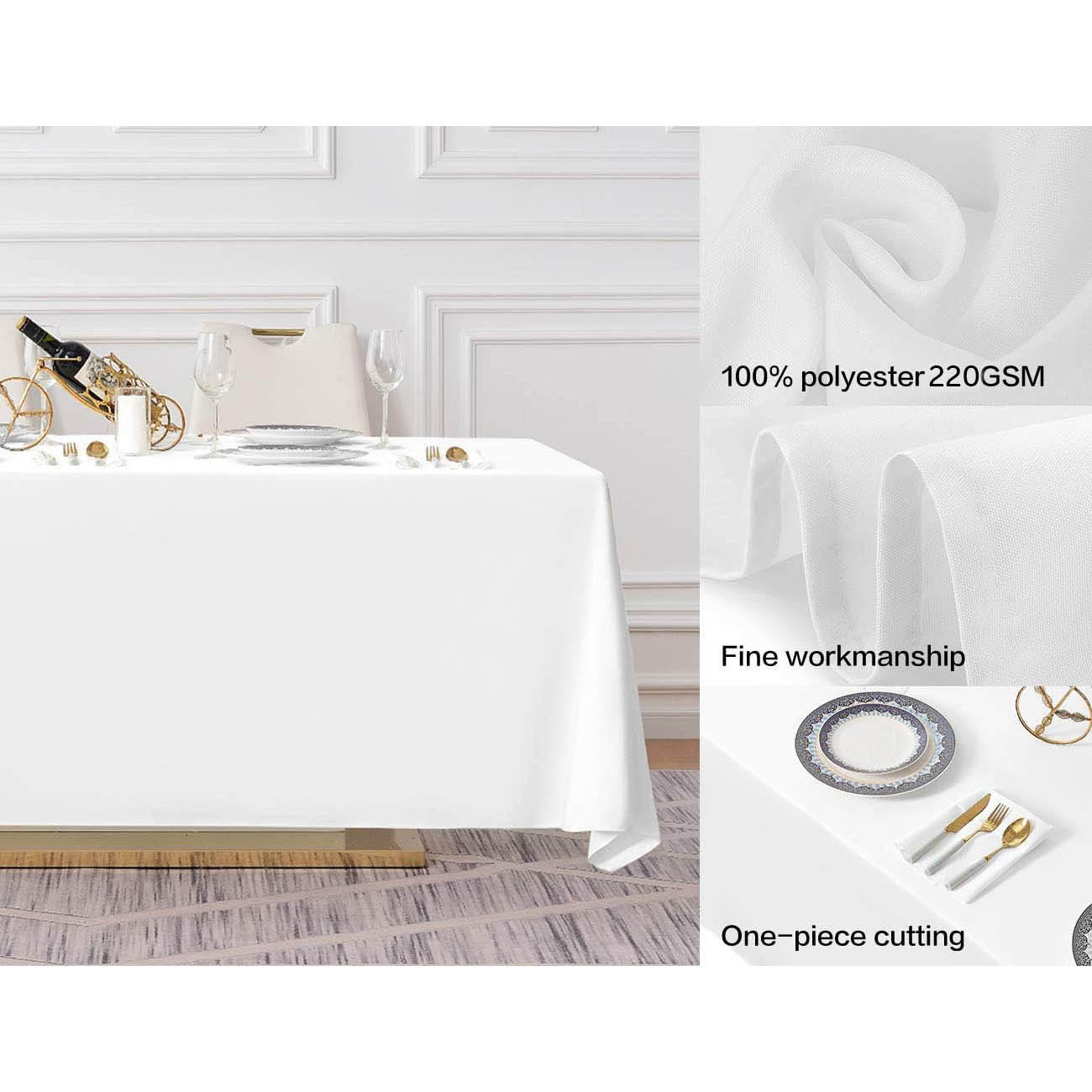Shop White Rectangle Tablecloths (153x259cm) - Rectangle Tablecloths ...