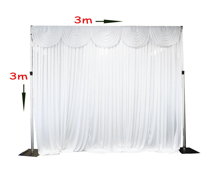 Shop White Satin Ice Silk Backdrops (3x3) | Luna Wedding & Event Supplies