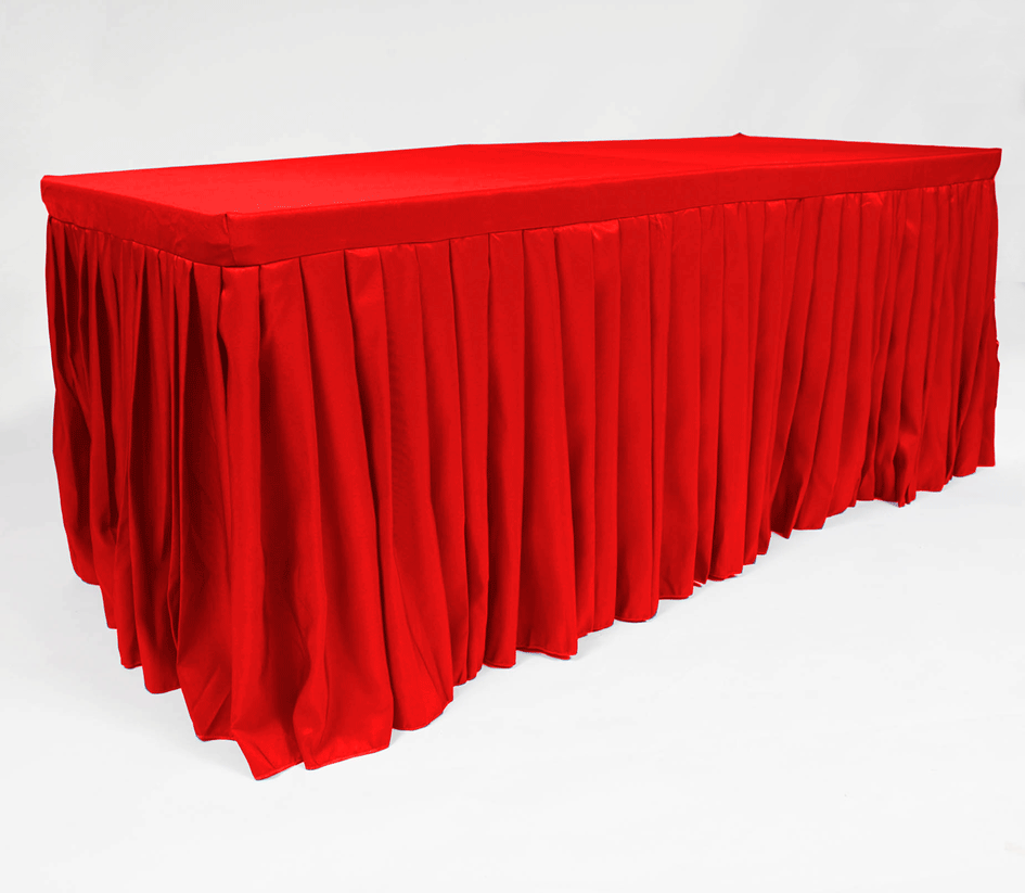 Red Fitted Table Skirting For 6ft Trestle Table - Luna Wedding & Event ...