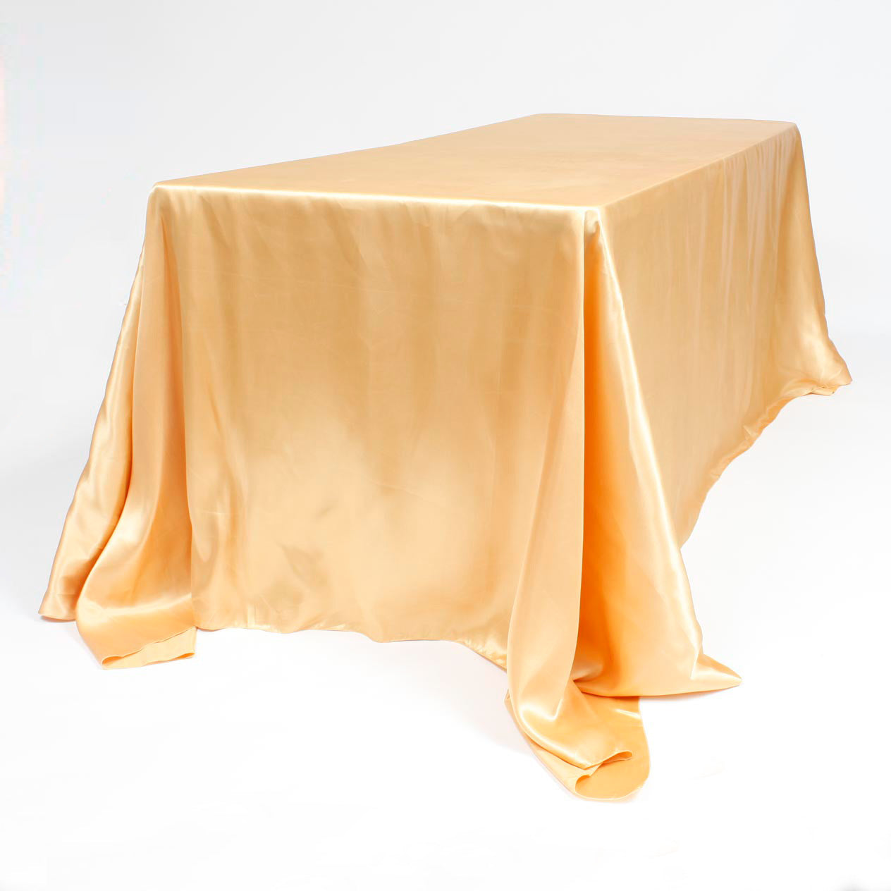 Shop Gold Satin Trestle Table Tablecloth (220cmx330cm) | Luna Wedding ...