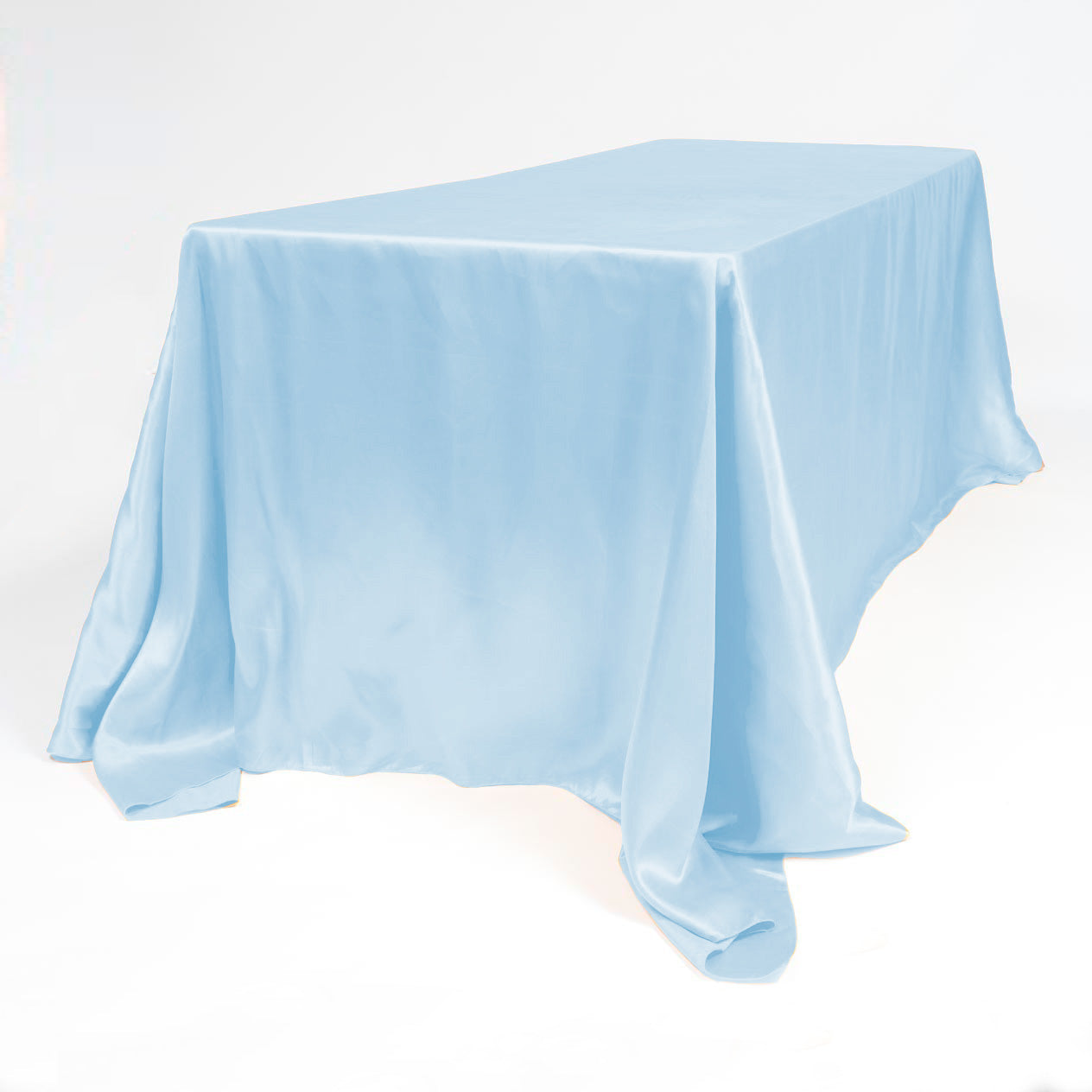Shop Light Blue Satin Trestle Table Tablecloth (220cmx330cm) | Luna ...