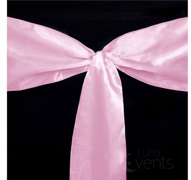 Shop Satin Chair Sashes (Light Pink) | Luna Wedding & Event Supplies
