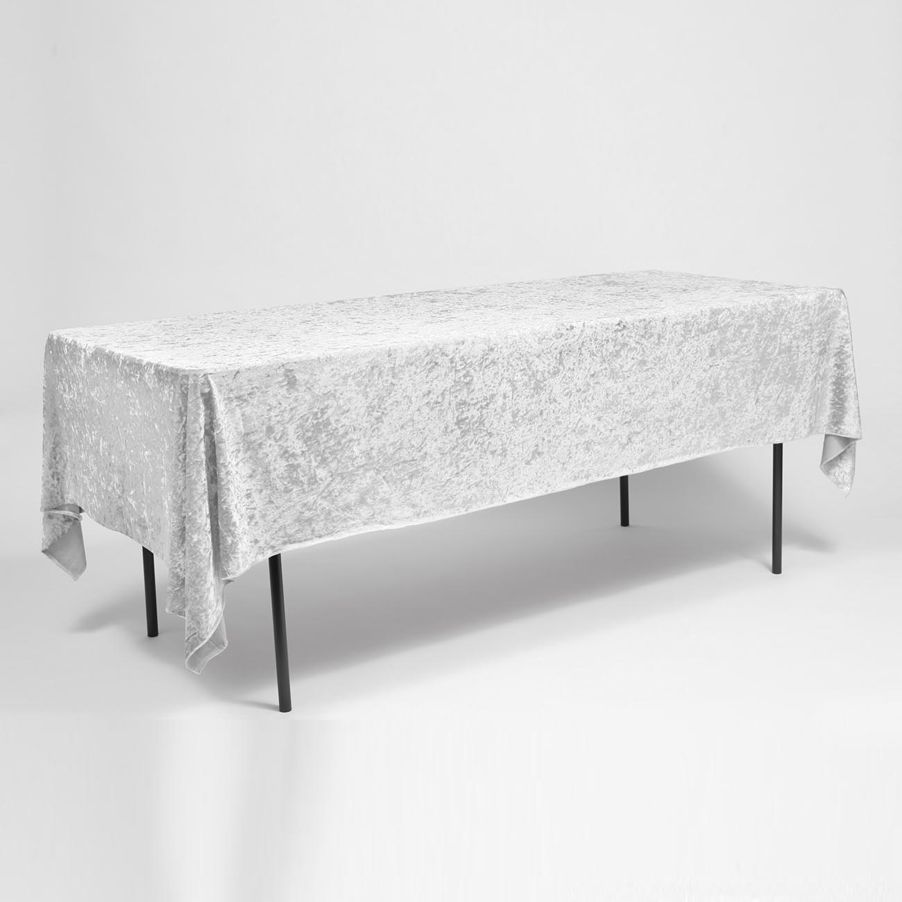 White Velvet Rectangle Tablecloths (153x259cm) | Luna Wedding & Events ...