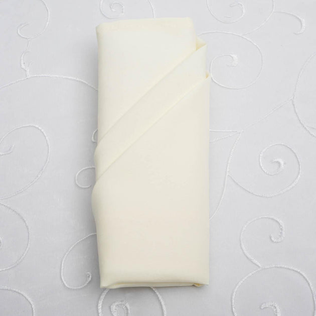 Shop Cloth Napkins (Ivory) - Linen Napkins | Luna Wedding & Event Supplies