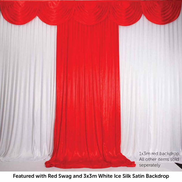 Shop Red Ice Silk Satin Wedding Backdrop | Luna Wedding & Event Supplies