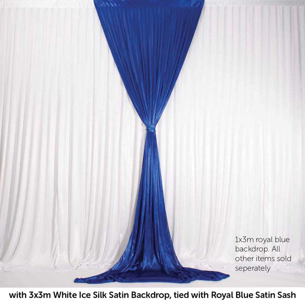 Shop Royal Blue Ice Silk Satin Wedding Backdrop | Luna Wedding & Event ...
