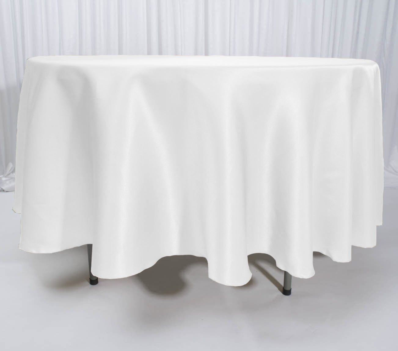 Shop Gold Round Satin Tablecloth Ovelay (230cm) | Luna Wedding & Event ...