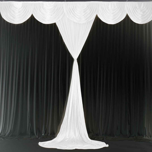 Shop White Ice Silk Satin Wedding Backdrop | Luna Wedding & Event Supplies