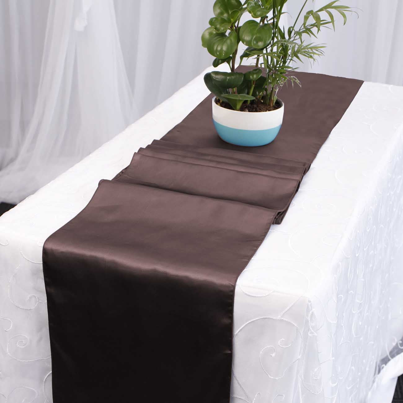 Shop Satin Table Runners (Chocolate Brown) - Table Runners | Luna ...