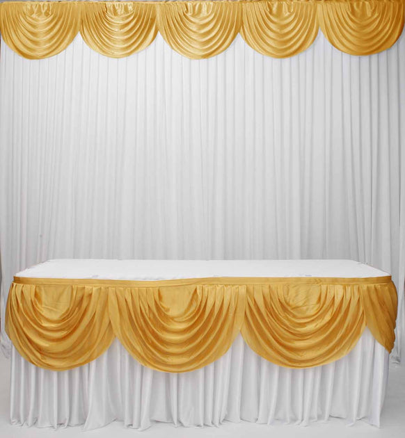 Shop Gold Ice Silk Satin Swags For Table Skirting and Backdrops | Luna ...